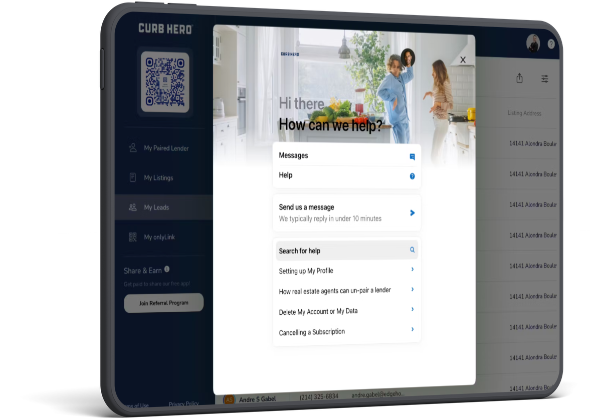 Average Support Response Time: Five Minutes - Curb Hero