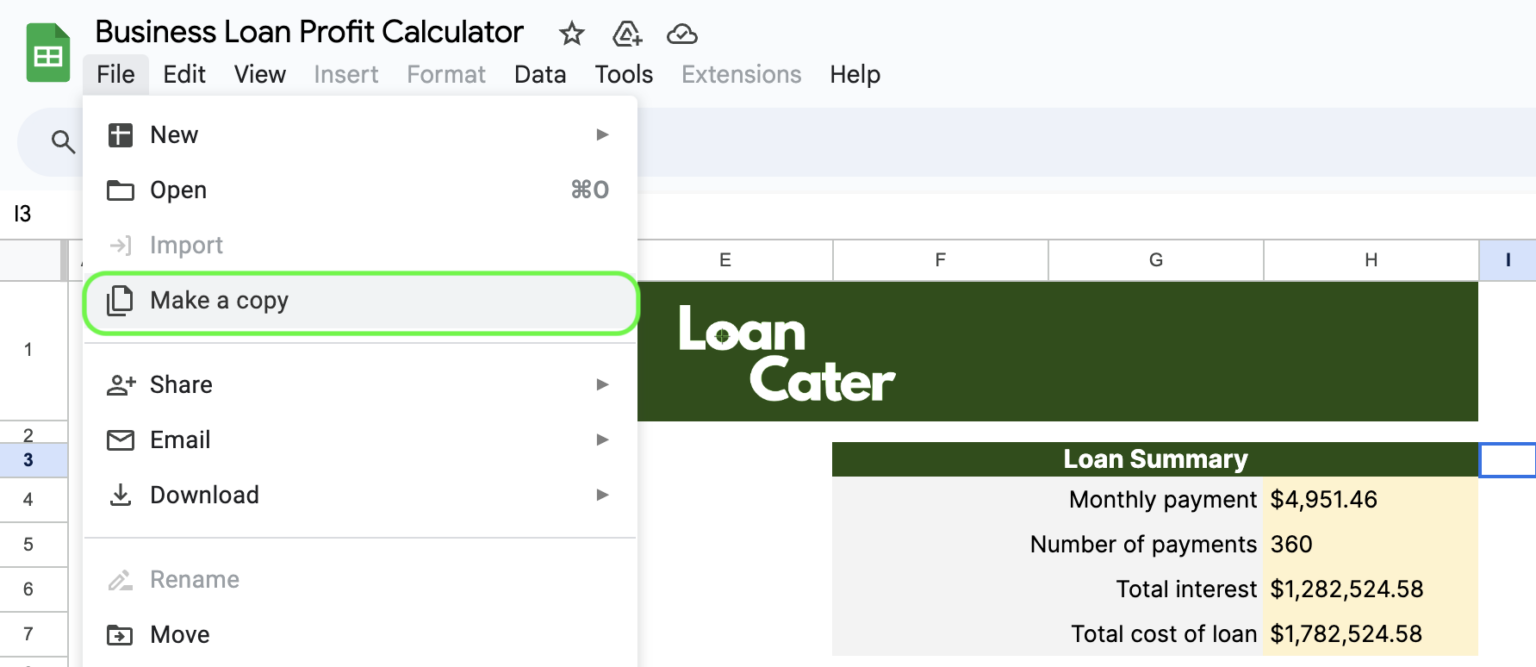 Google Sheet Mortgage Calculator - Curb Hero