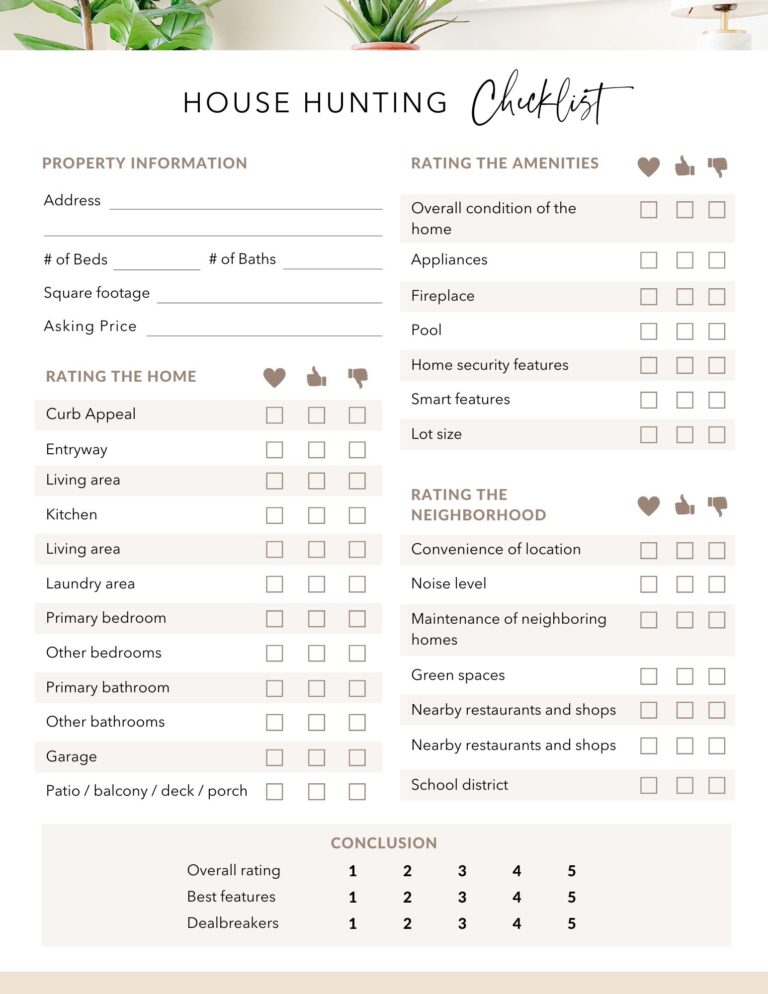 Using a House Hunting Checklist to Simplify the Home Buying Process ...